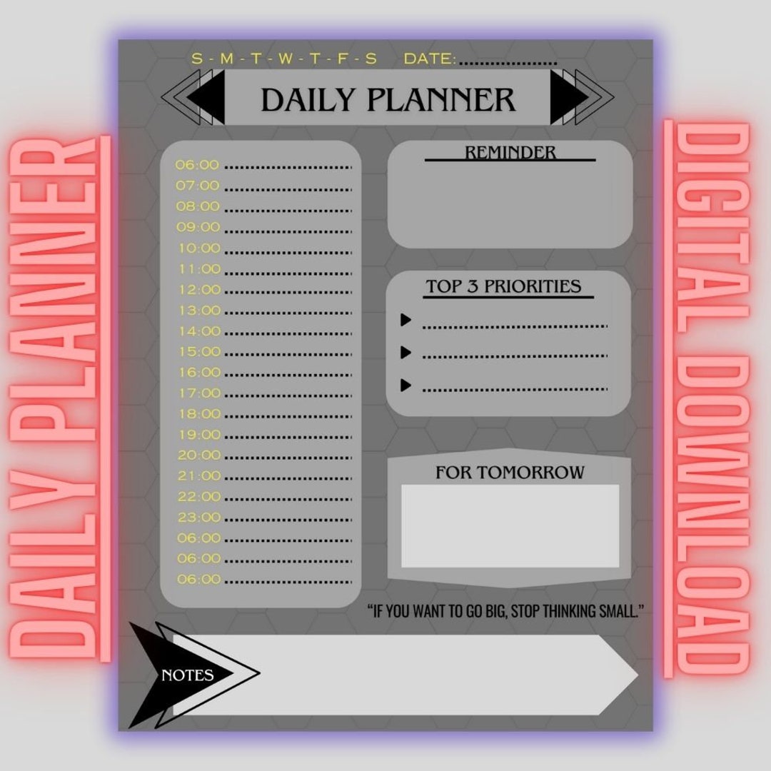 Daily Planner - Printable Planner - Digital Planner - Us Letter Size - Etsy