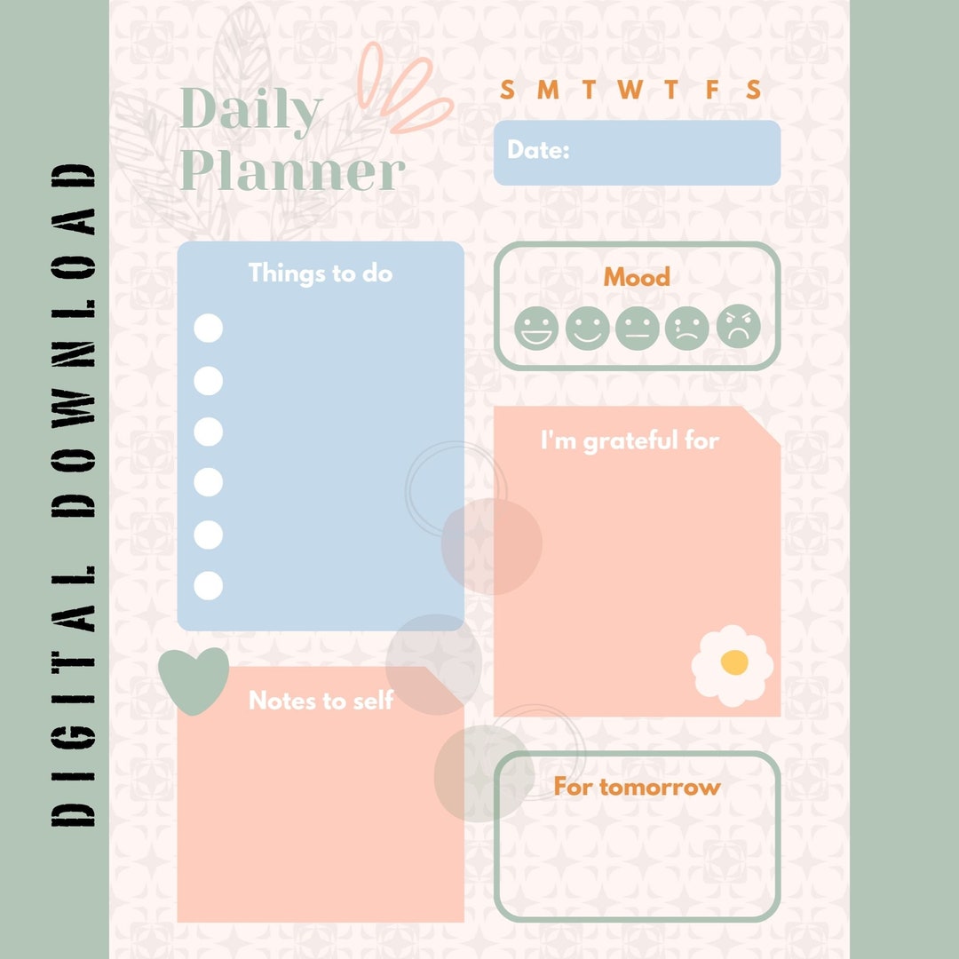 Daily Planner, Digital Planner, Printable Planner | Digital Download - Etsy