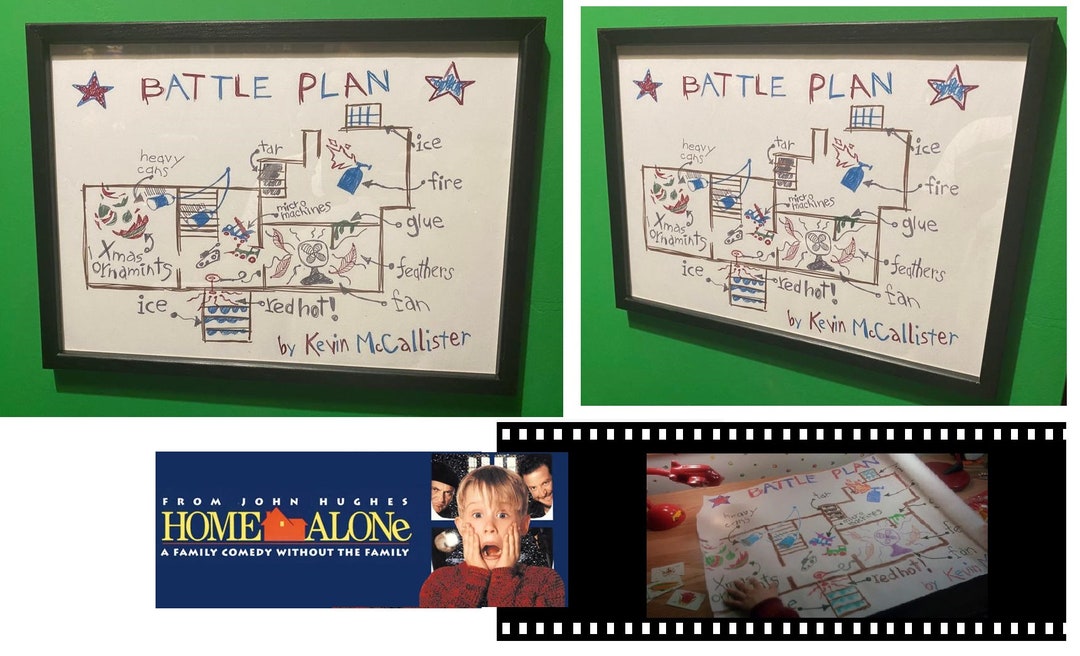 HOME ALONE Painting kevin's Battle Plan 35x25 - Etsy