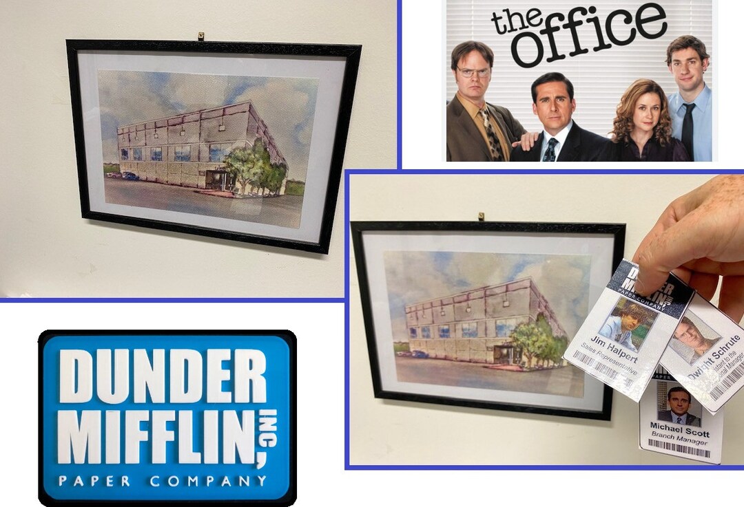 THE OFFICE Painting dunder Mifflin Headquarters Pam's Replica FREE GIFT ...