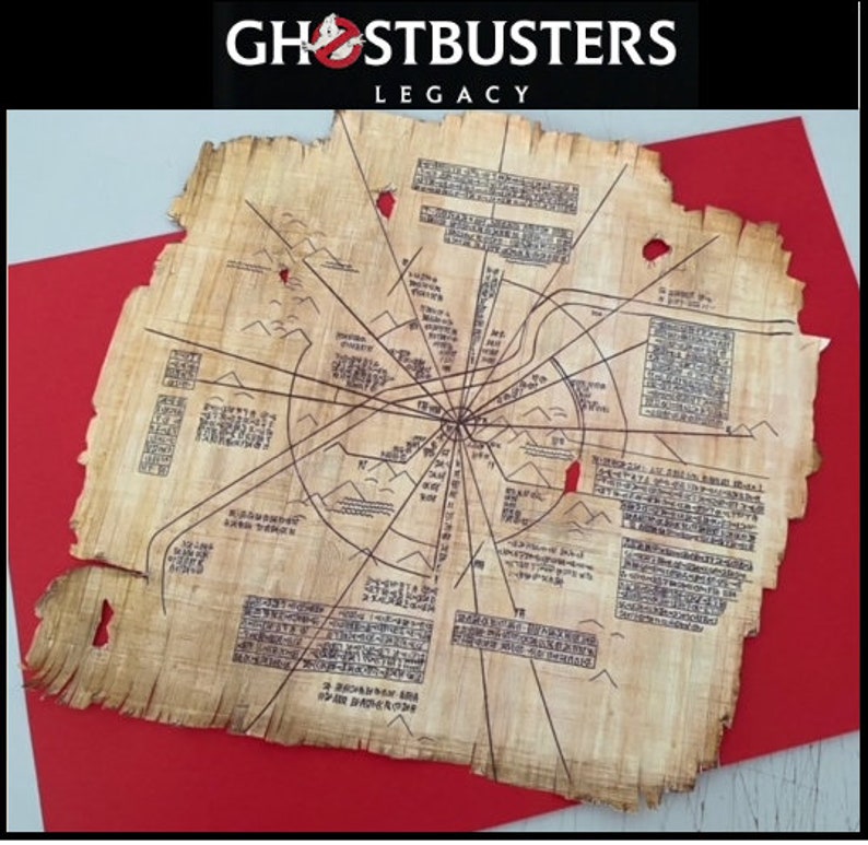GHOSTBUSTERS LEGACY - Gozer Papyrus Map - 30x27 - Etsy