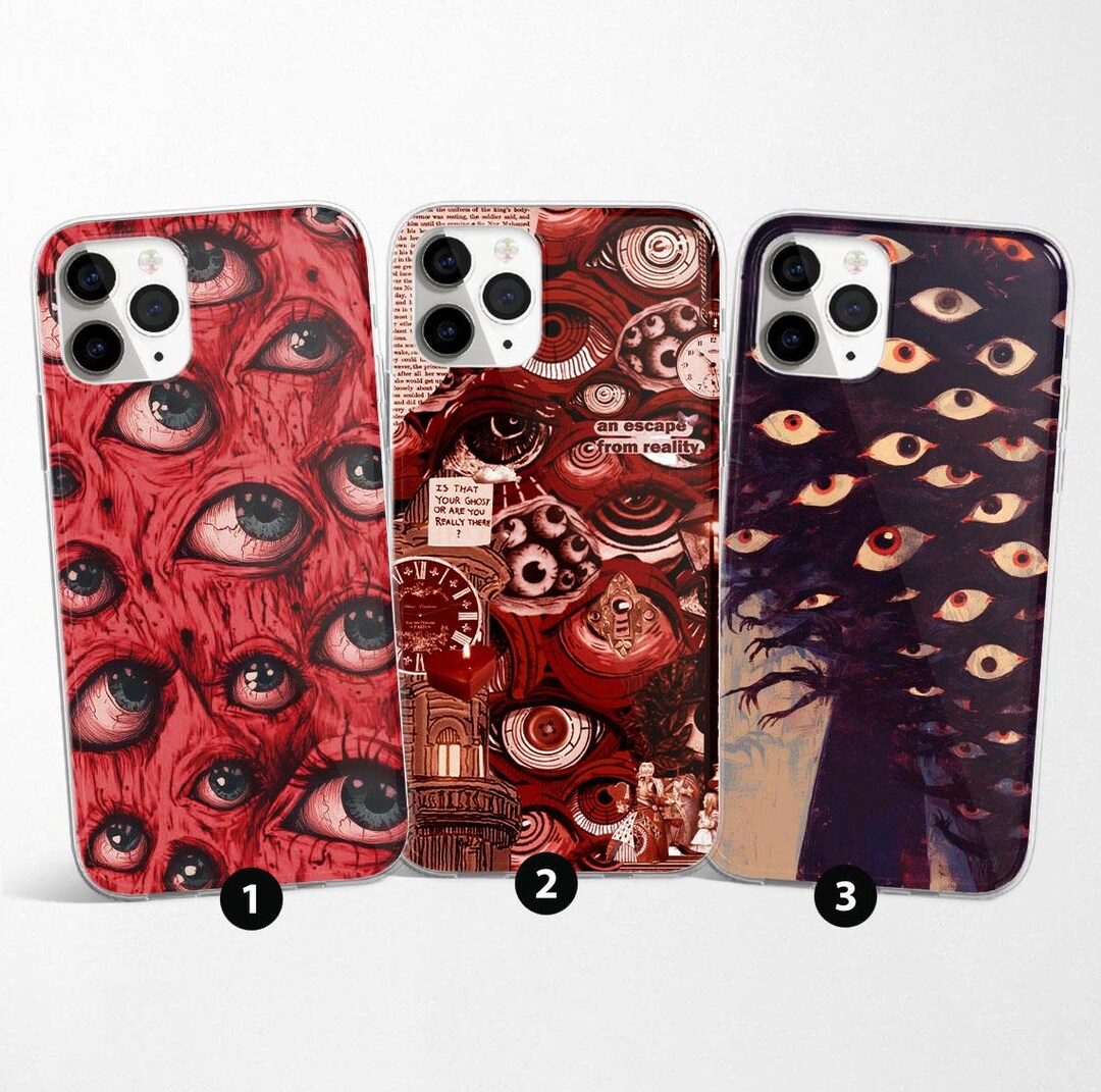 Creepy Eyes Phone Case Red Gore Eyeball Horror Cover Fit for iPhone 17 ...