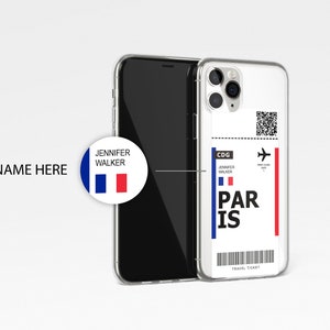 Personalized Plane Ticket Phone Case Boarding Pass Cover Fit for iPhone ...