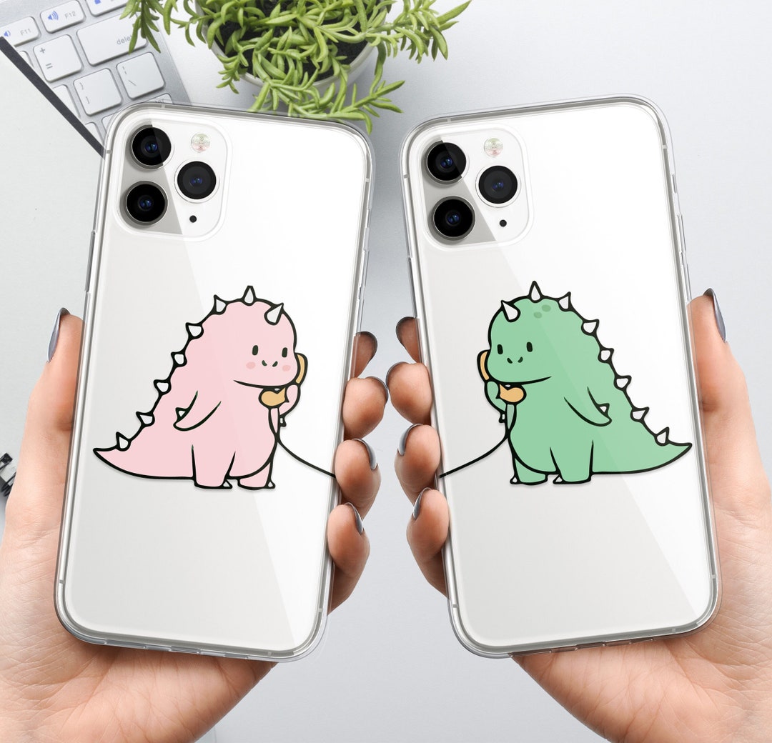 Cute Cartoon Dinosaur Matching Phone Case Couple Cover Fit for iPhone ...