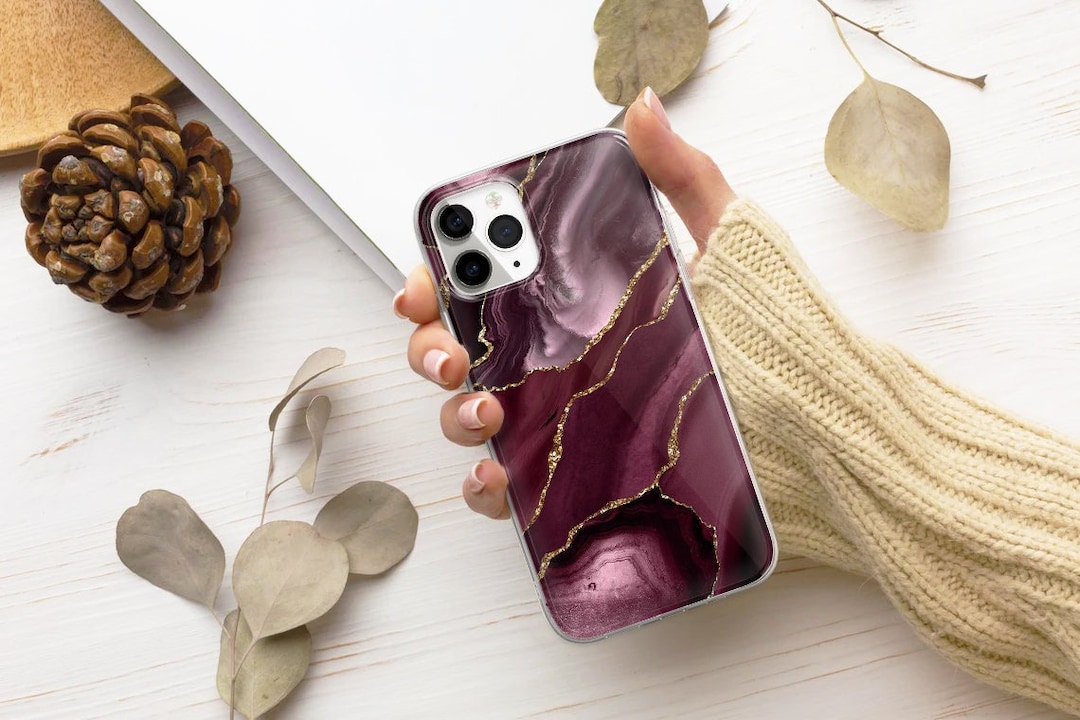 Burgundy Maroon Gold Marble Phone Case Cover Fit for iPhone 17 Pro Max ...