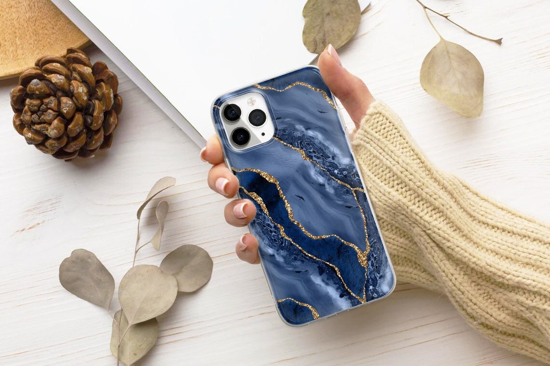 Navy Blue Gold Glitter Marble Phone Case Cover Fit for iPhone 17 Pro ...