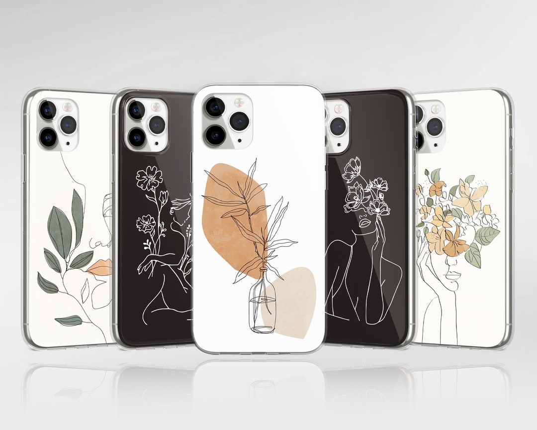 Line Art Phone Case Minimalistic Cover Fit for iPhone 17 Pro Max, 16e ...
