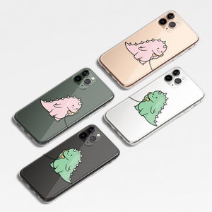 Cute Cartoon Dinosaur Matching Phone Case Couple Cover Fit for iPhone ...
