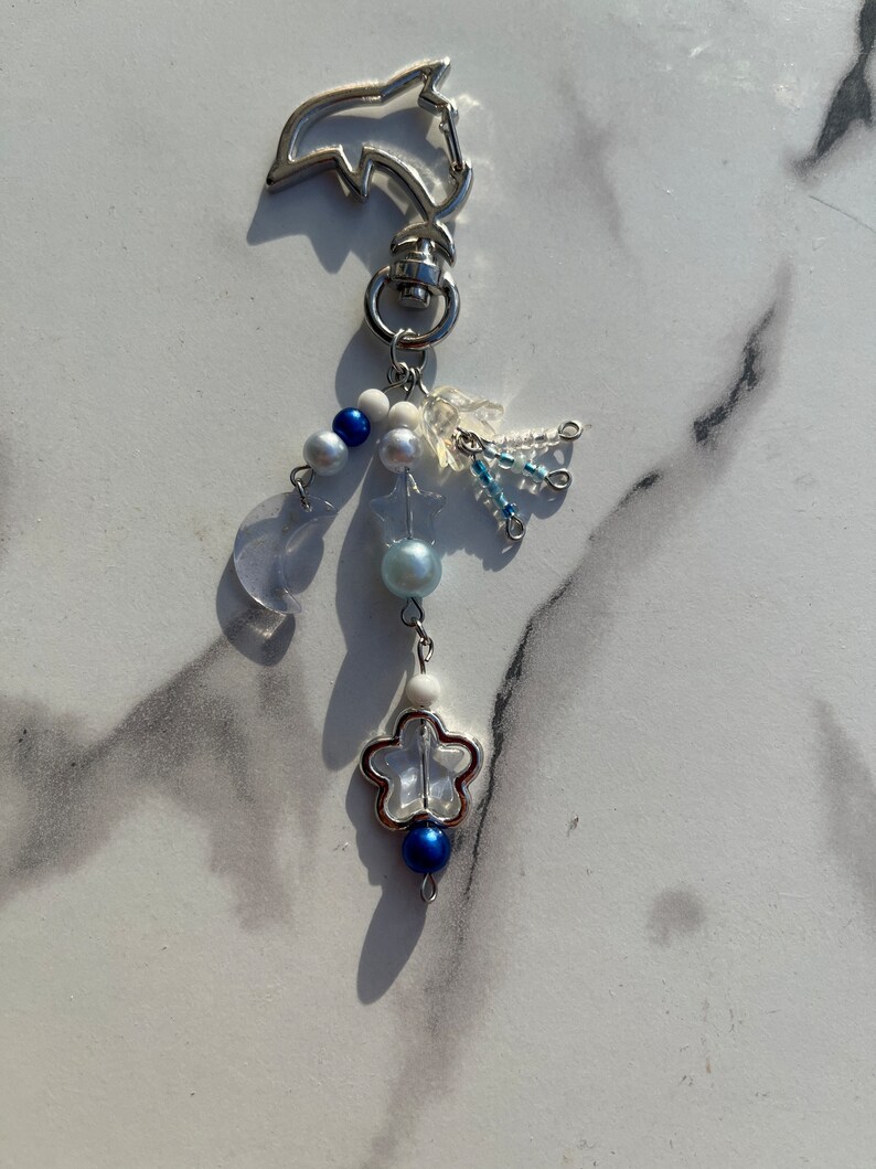 Cute Aesthetic Blue Themed Keychain - Etsy