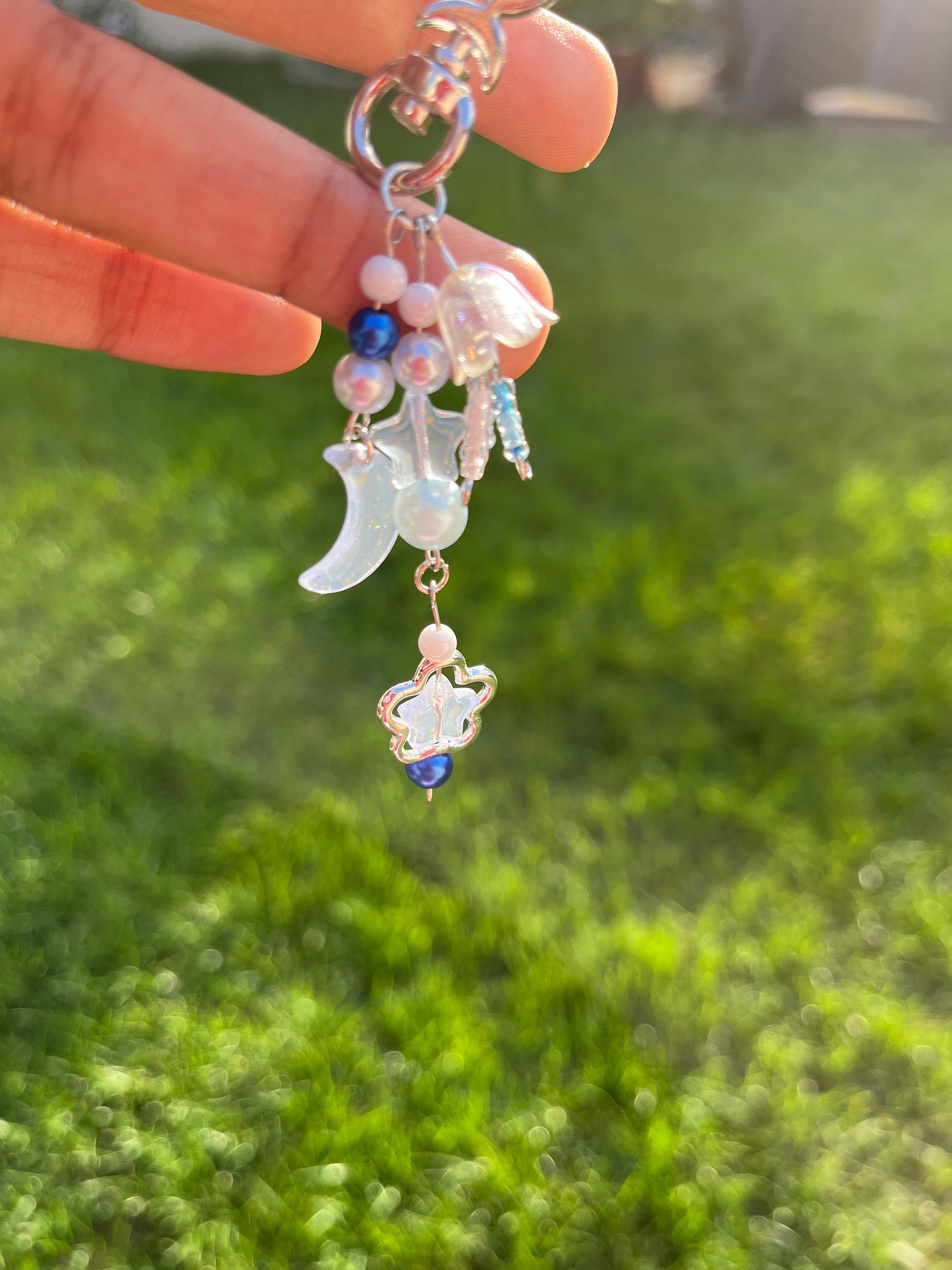 Cute Aesthetic Blue Themed Keychain - Etsy