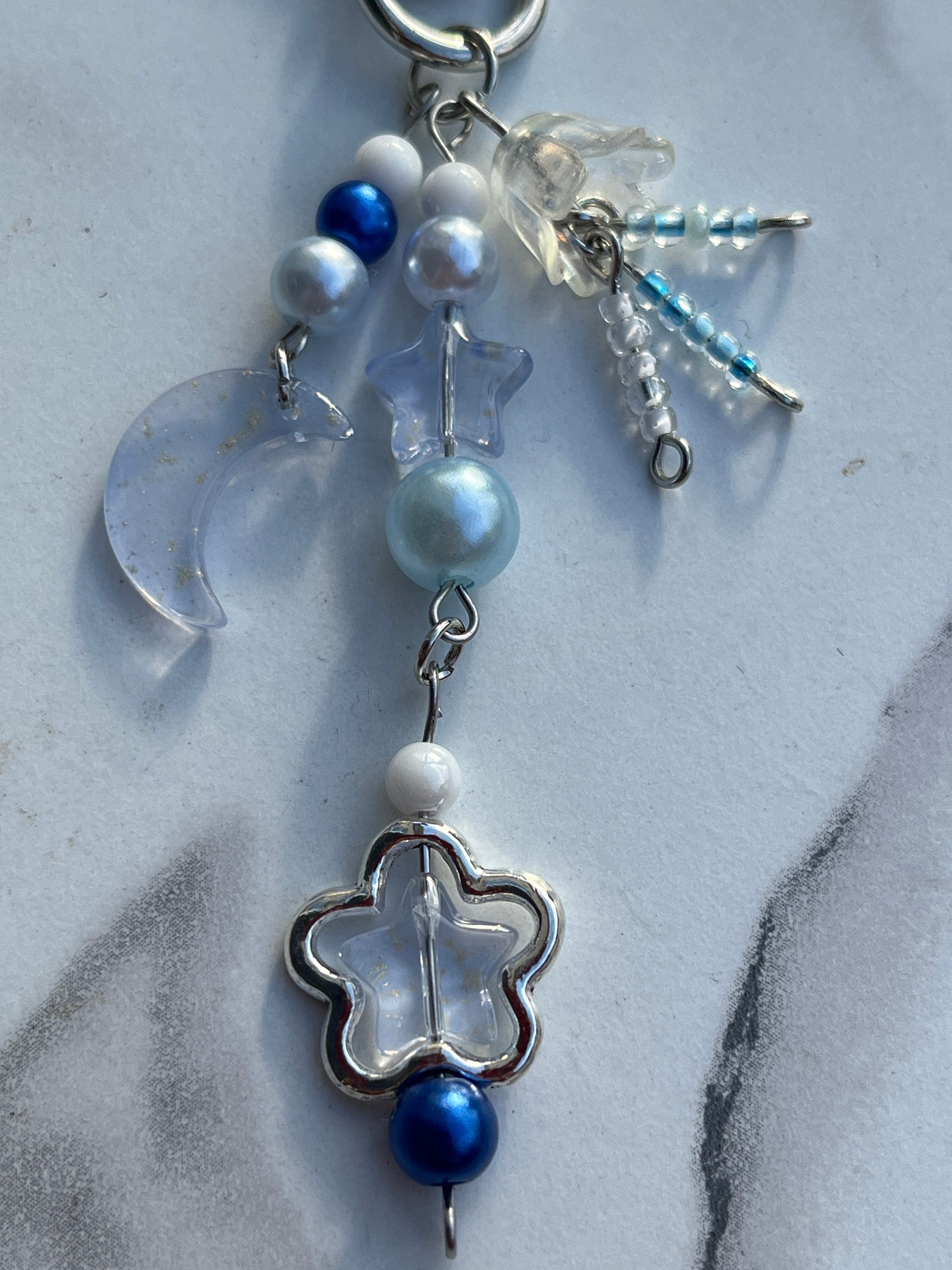 Cute Aesthetic Blue Themed Keychain - Etsy