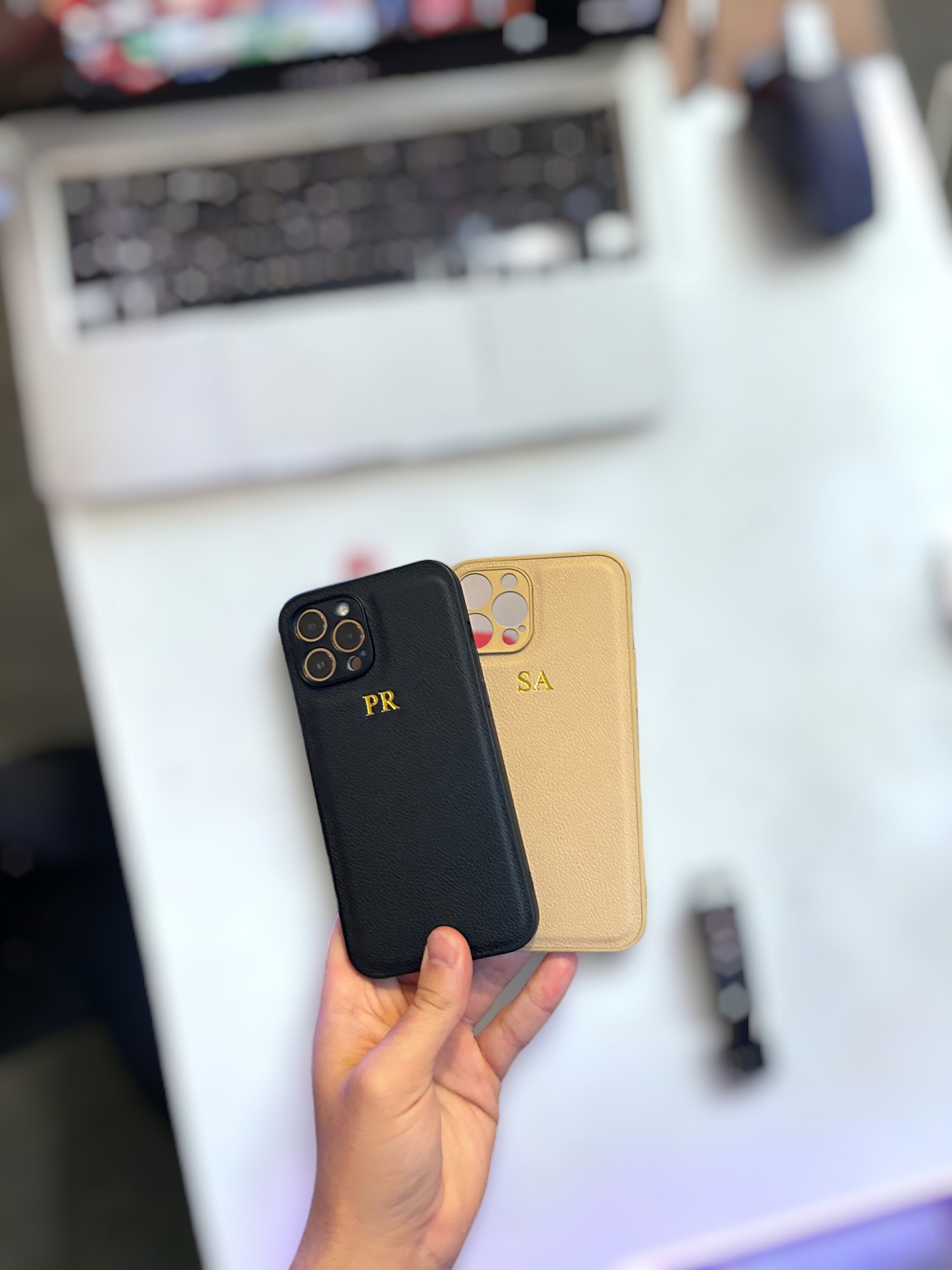 Custom Embossed Phone Case Personalized Leather Case for iPhone 15, 14 ...