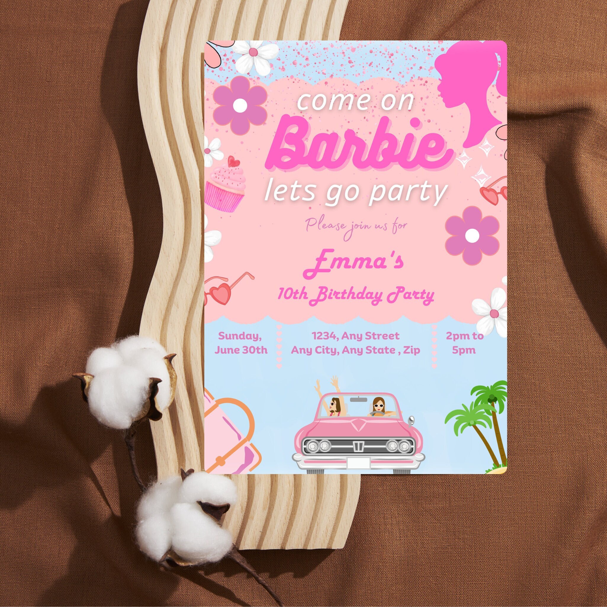 Barbie Invitations Etsy
