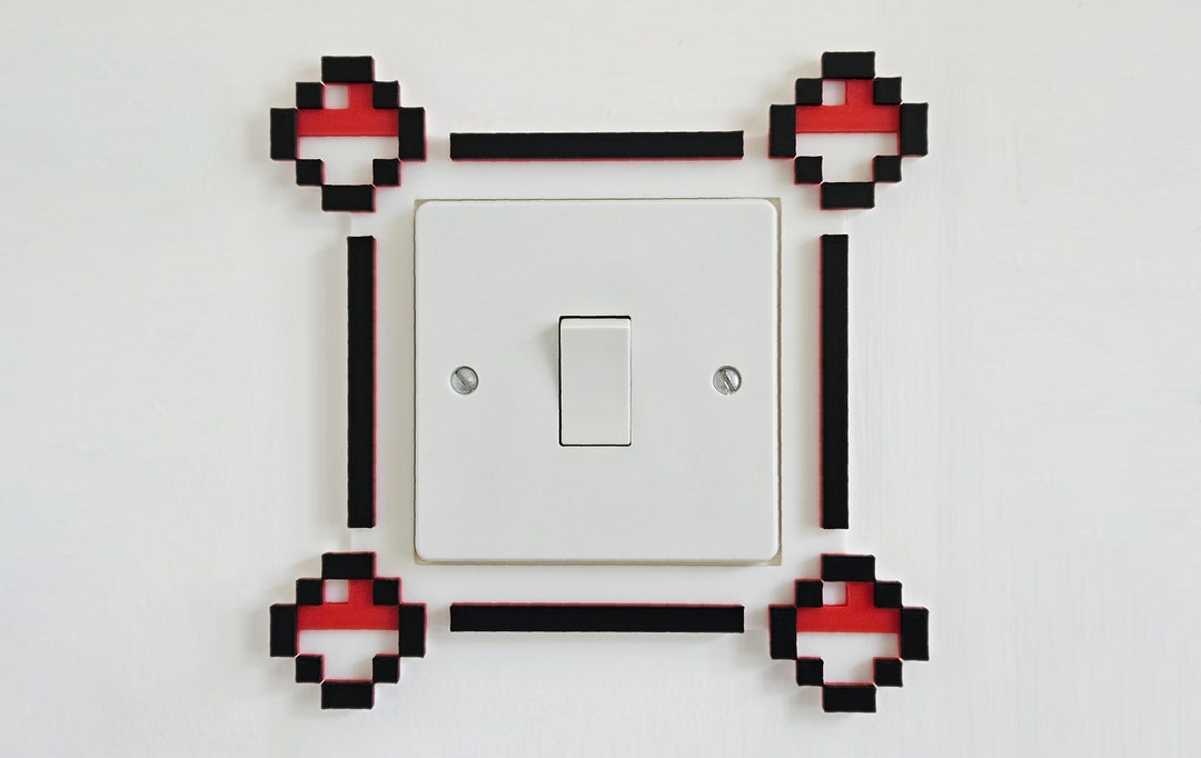 Pokemon Pokeball Lightswitch Cover | Pokemon Red & Blue Pixel Art ...