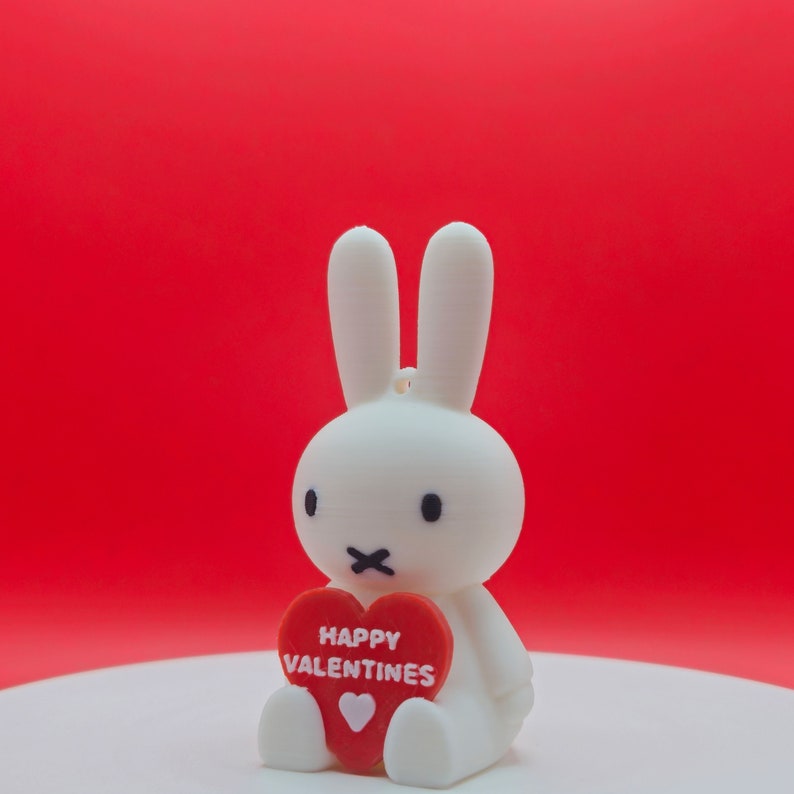 Personalised Miffy Heart Valentines Keyring Ornament Kawaii Gift - Etsy