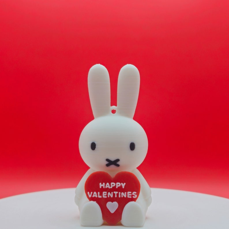 Personalised Miffy Heart Valentines Keyring Ornament Kawaii Gift - Etsy
