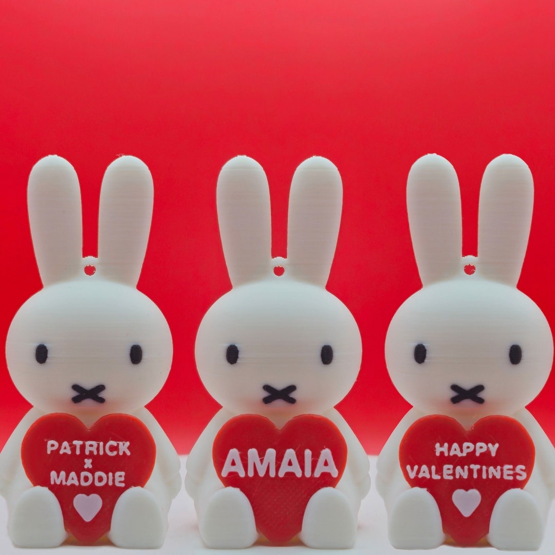 Personalised Miffy Heart Valentines Keyring Ornament Kawaii Gift - Etsy