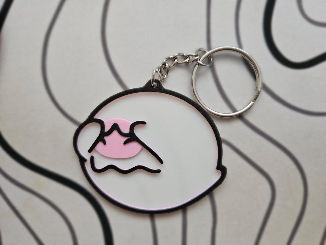 Boo Blushing Shy Ghost Keyring Keychain Charm | Nintendo Mario Luigi ...
