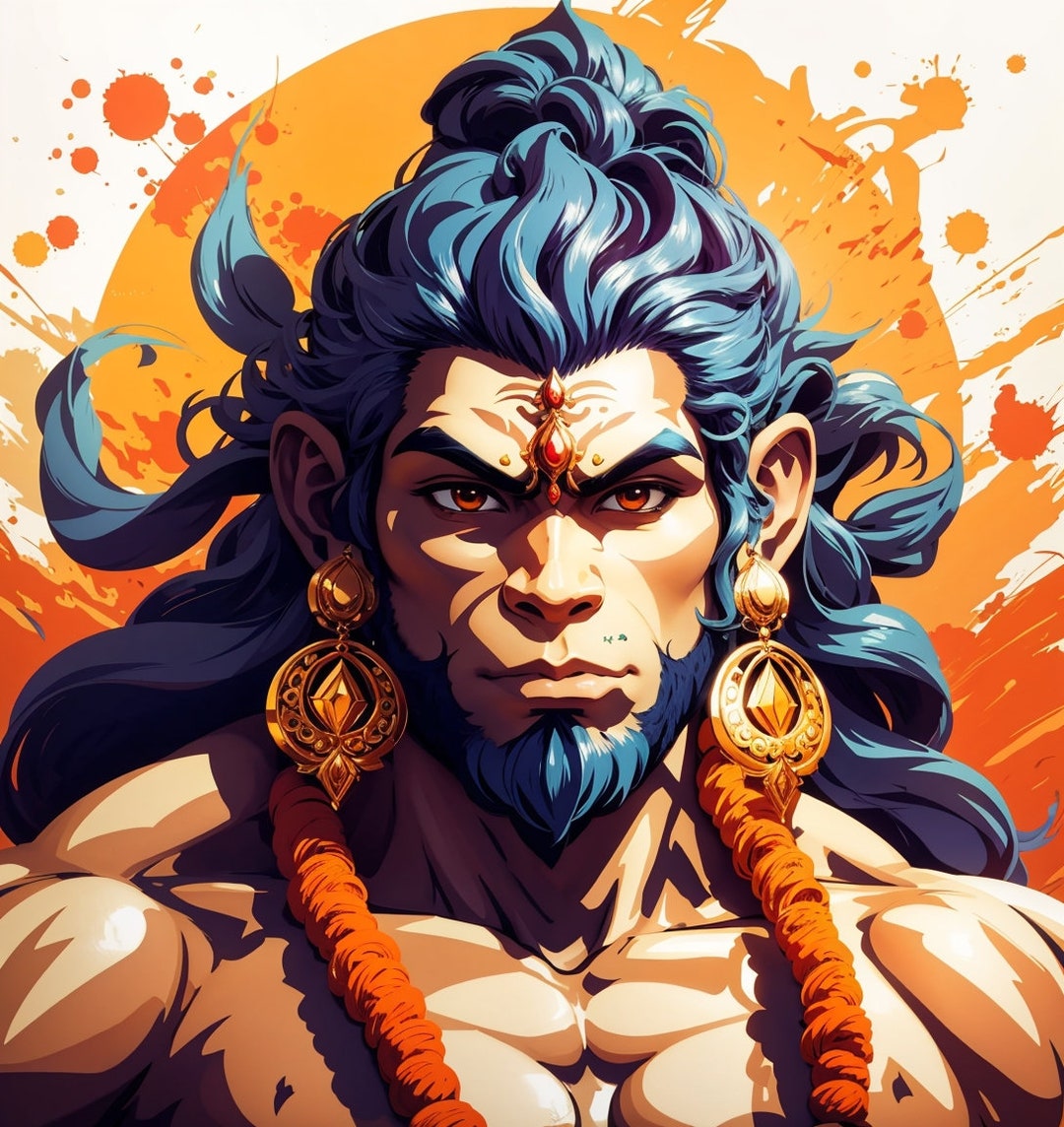 Lord Hanuman Anime Art Mythological Wall Decorationanime - Etsy