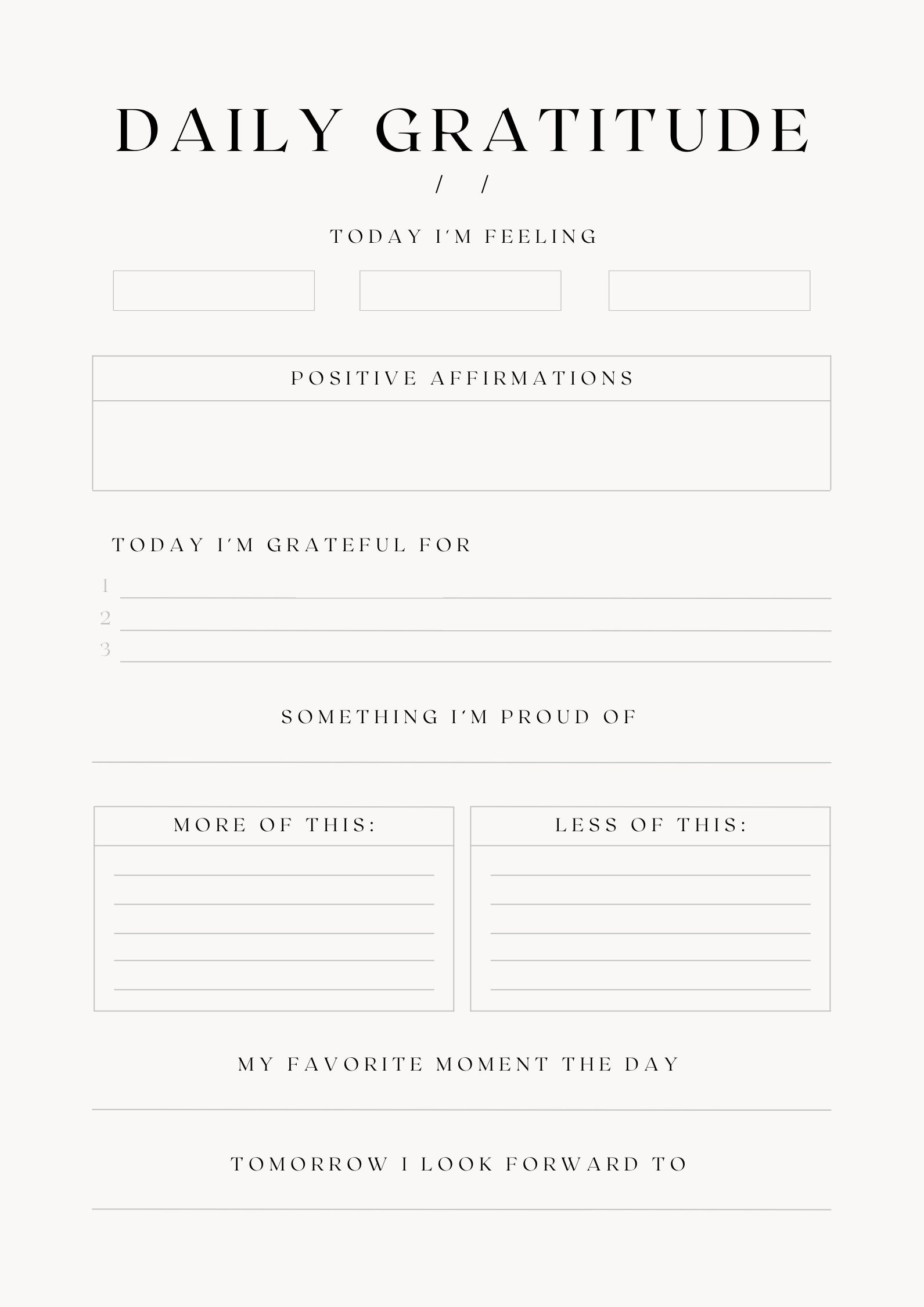 Digital Gratitude Diary Printable Journal for Self-care & Positive ...