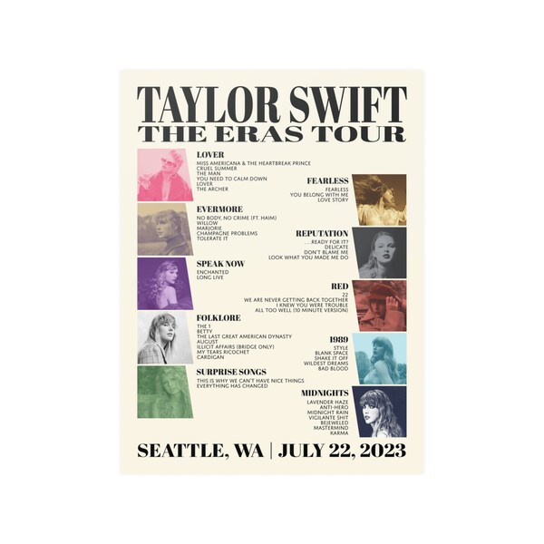 Seattle Eras Tour Poster - Etsy