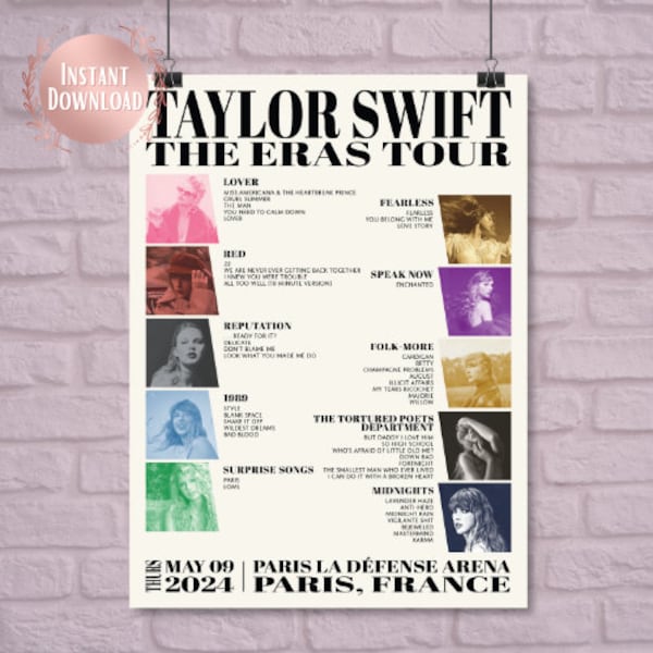 Eras Tour Paris Poster - Etsy