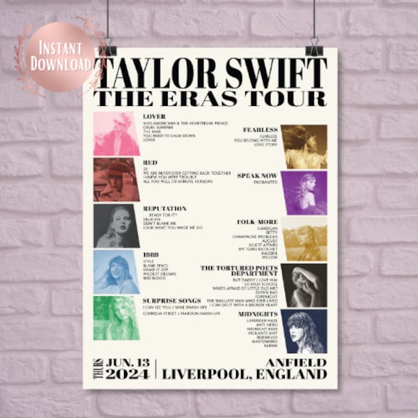 Eras Tour Europe 2024 Poster - Etsy Canada