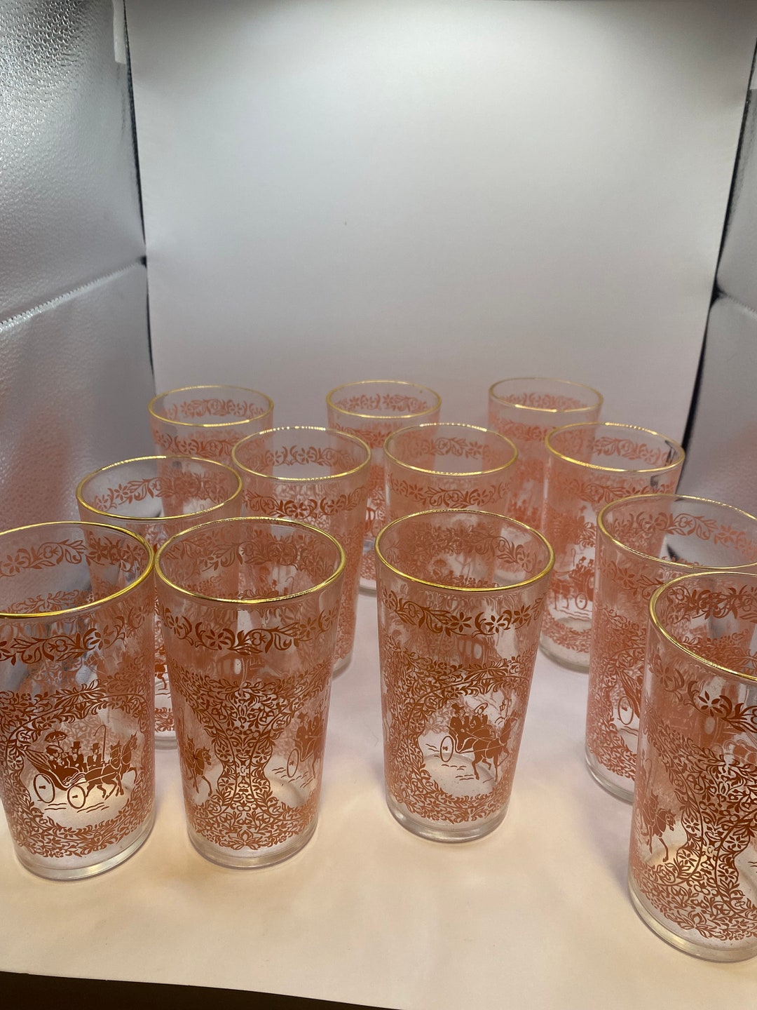 Hazel-atlas Glass Pink and Gold - Etsy