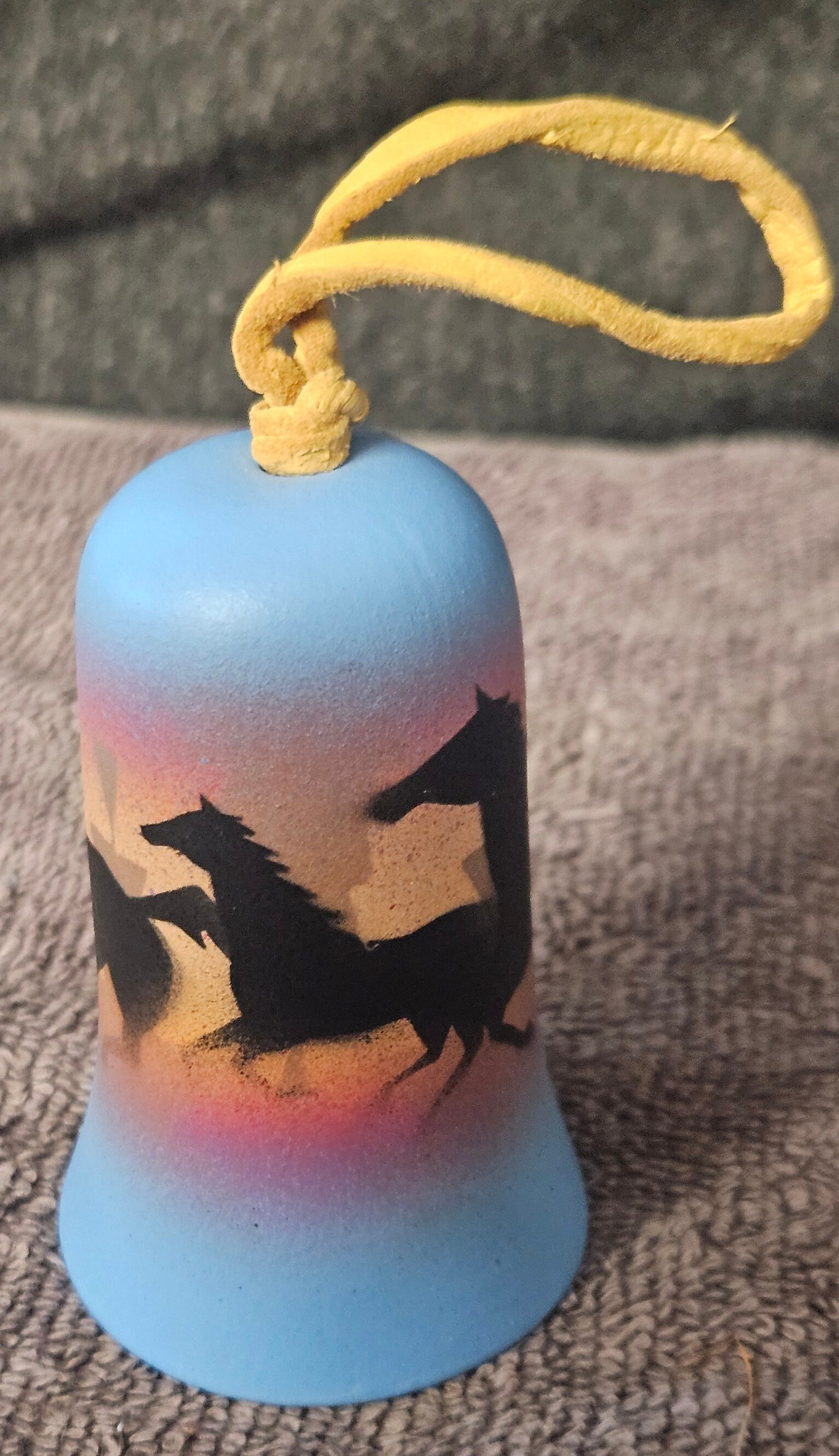 Vintage Hozoni Pottery Wild Horses Bell Signed by Artist Marybelle Dine ...