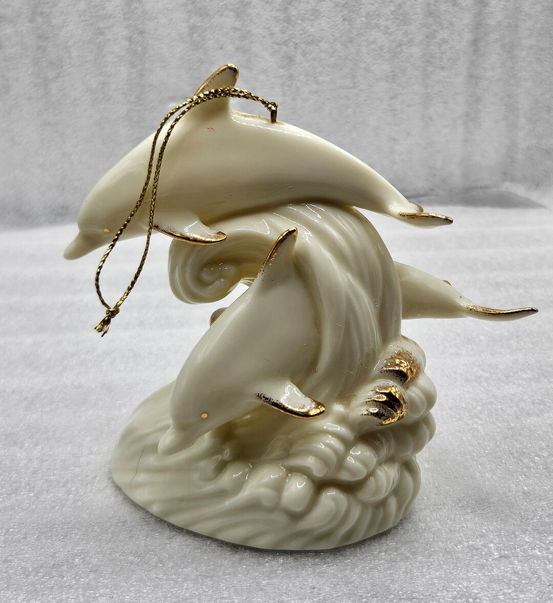 Vintage 1999 Lenox Ornament 2 Dolphins Riding a Wave C1/2 - Etsy