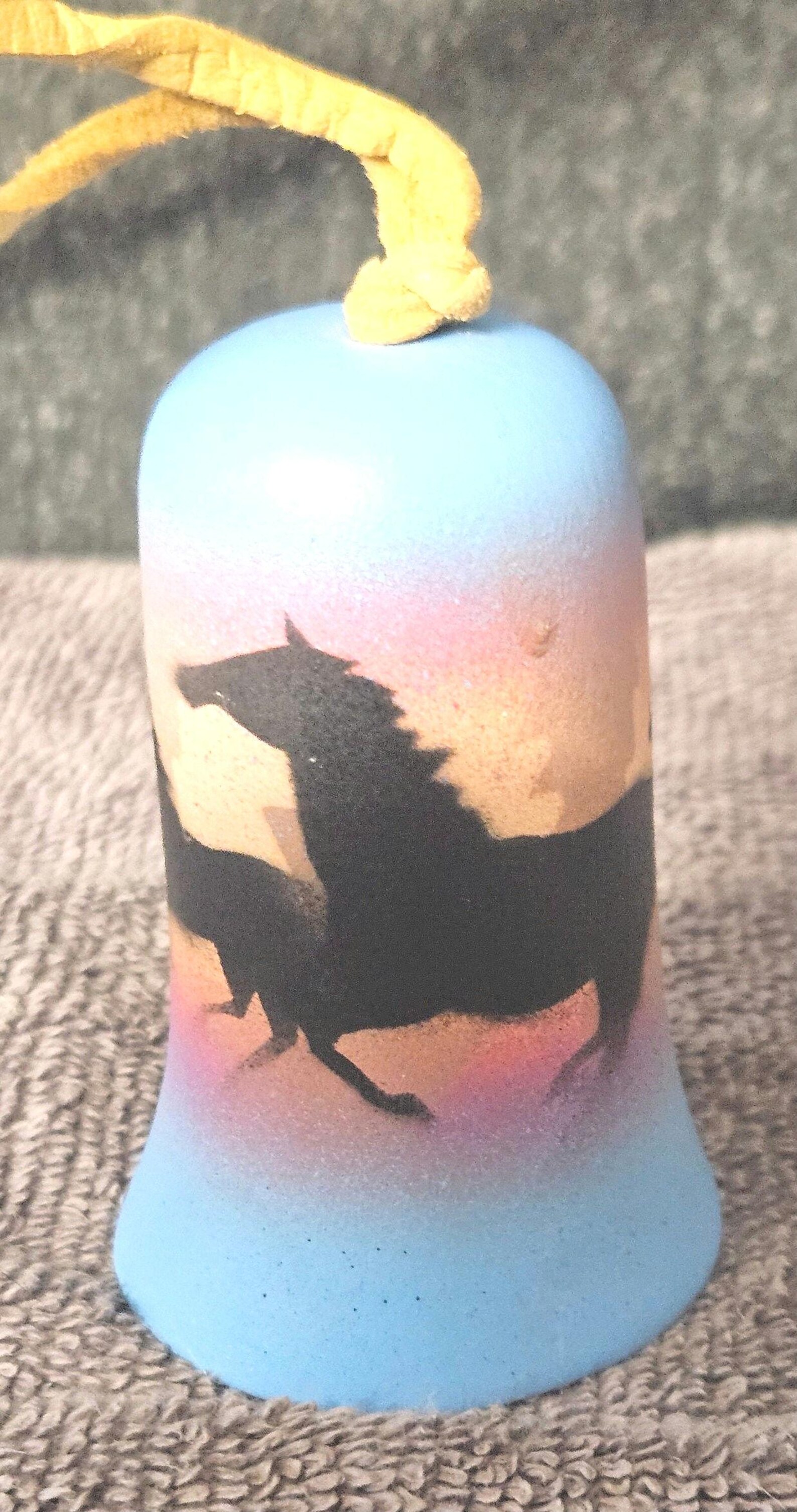 Vintage Hozoni Pottery Wild Horses Bell Signed by Artist Marybelle Dine ...