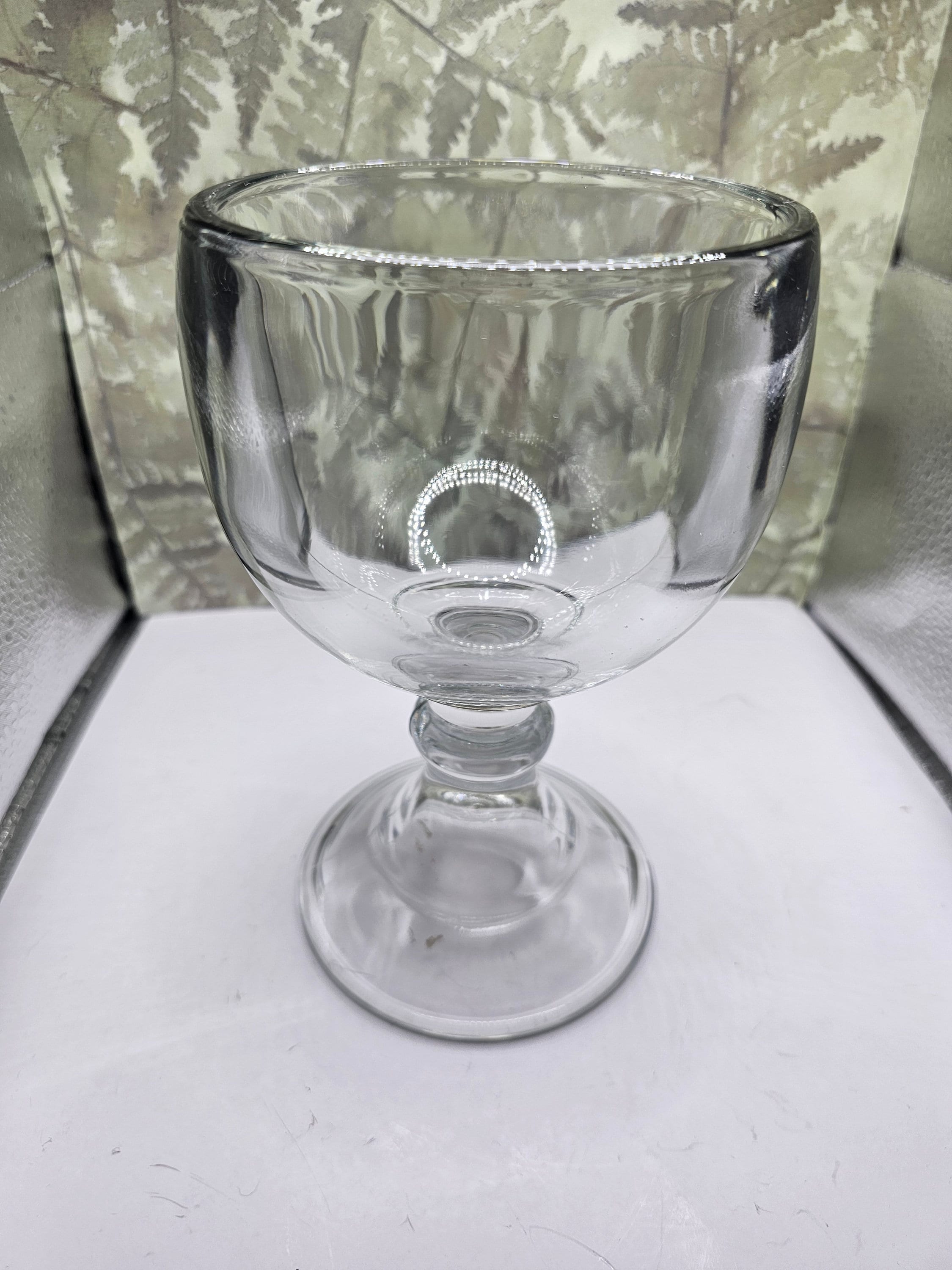 Large Clear Glass Goblet Heavy 7in Tall F10/17 - Etsy