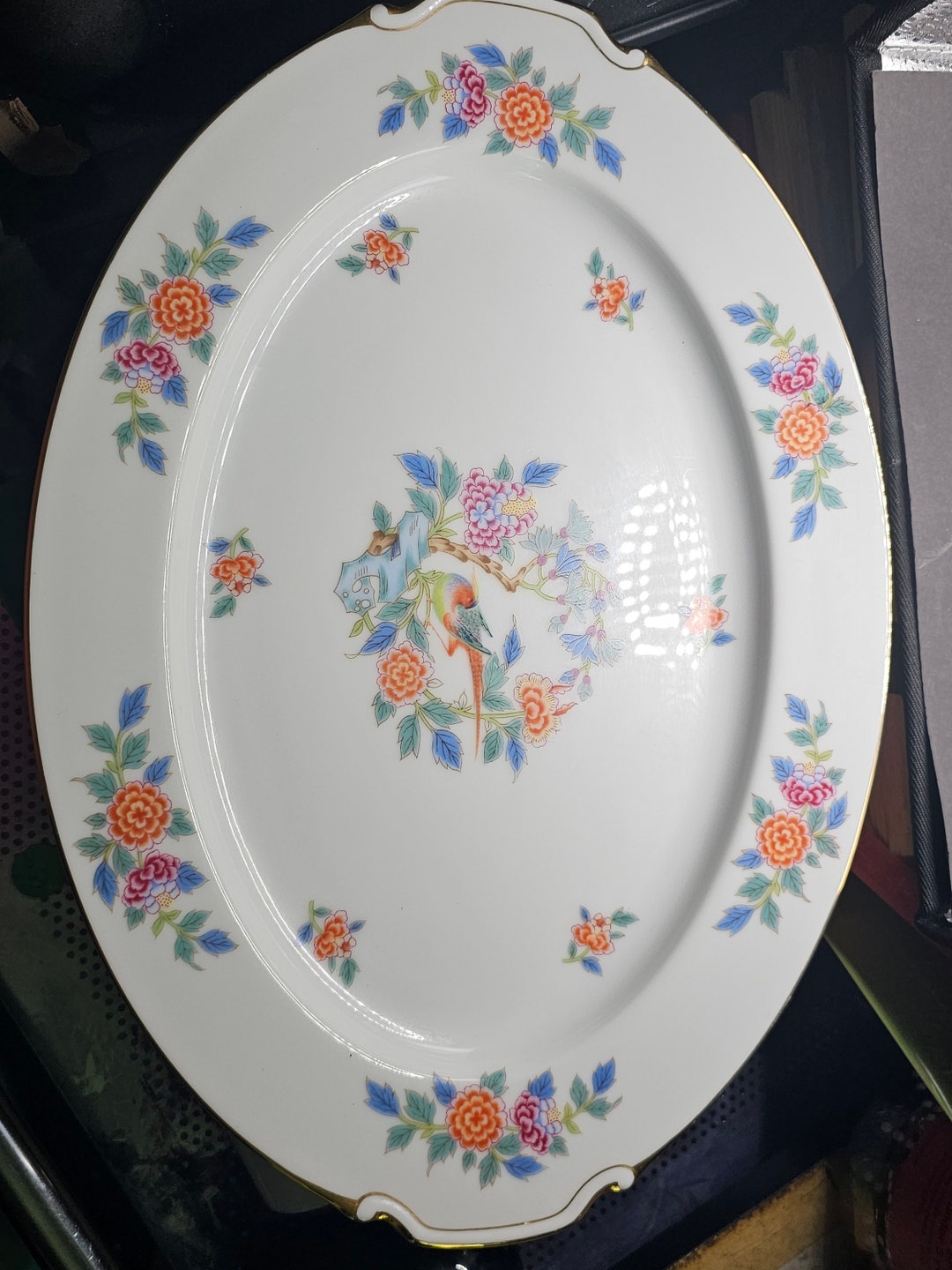 Vintage Aladdin Fine China OCCUPIED JAPAN Platter Bird in Center ...