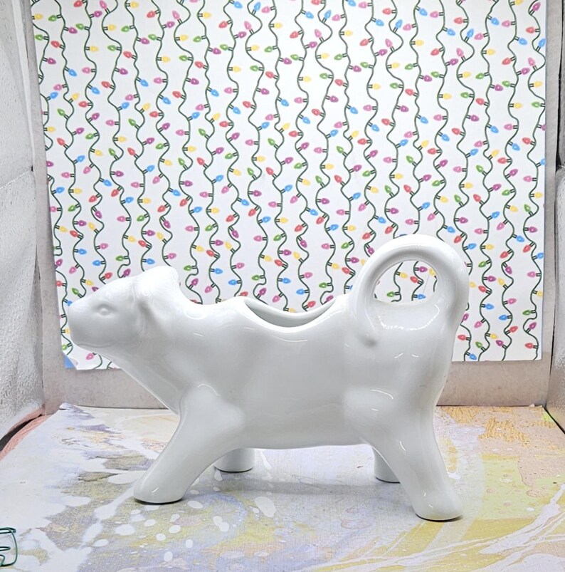 Over and Back Cow Calf Ceramic Milk Creamer Pitcher White Figurine B2 ...