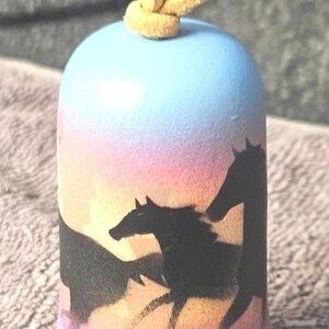 Vintage Hozoni Pottery Wild Horses Bell Signed by Artist Marybelle Dine ...