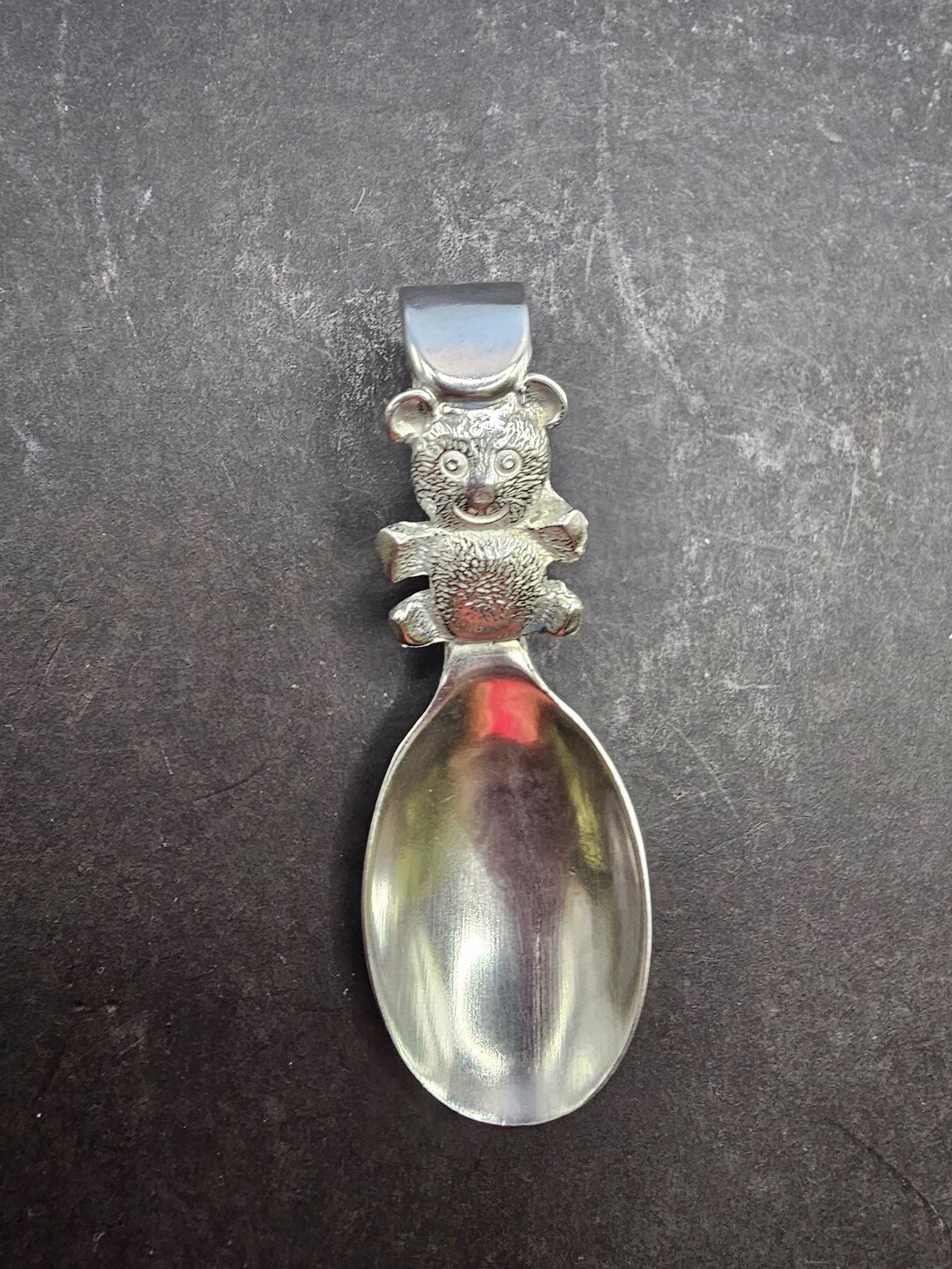 Lenox Pewter Baby Spoon With Cute Teddy Bear Original Packaging F6/26 ...