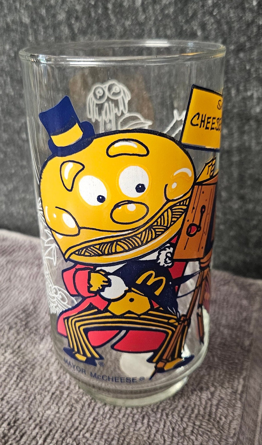 Vintage Mcdonalds Mayor Mccheese say Cheeseburger Drinking Glasses D4/6 ...