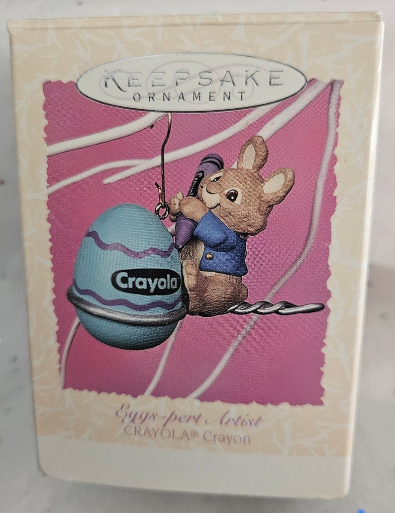 Vintage Hallmark Eggs-pert Artist Easter Ornament 1997 NOS Crayola Egg ...