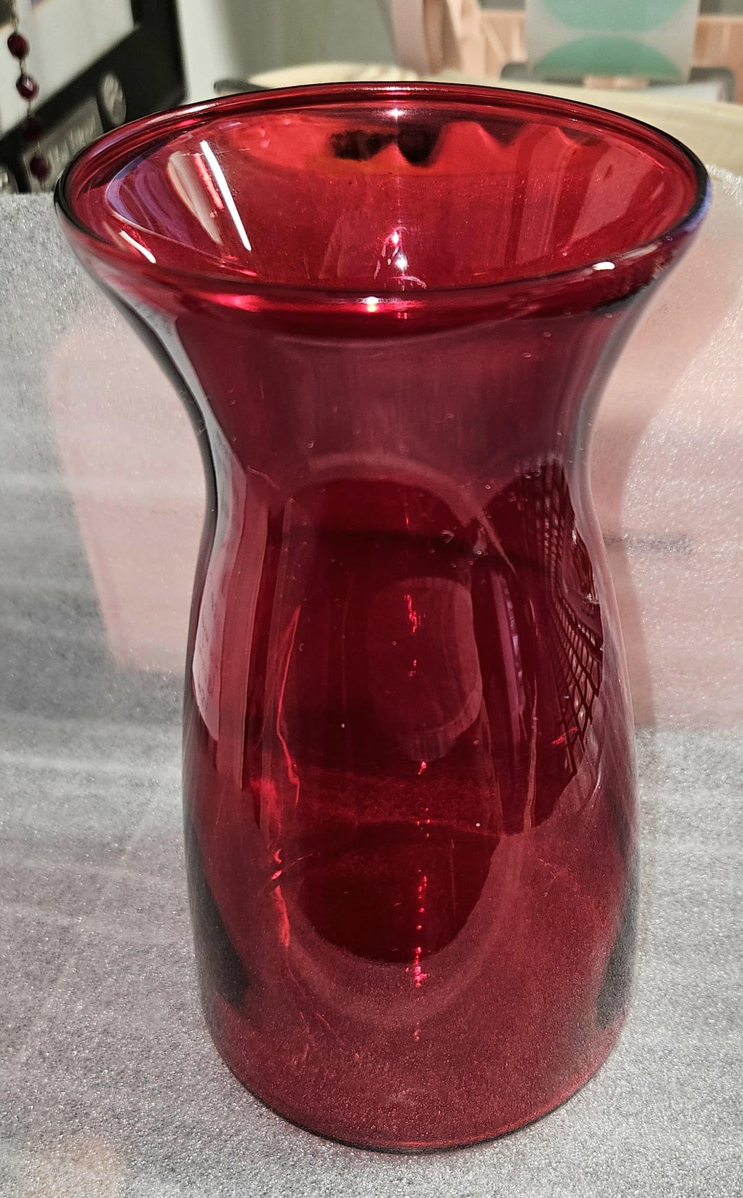 Vintage Ruby Red Glass Flower Vase B4/30 - Etsy