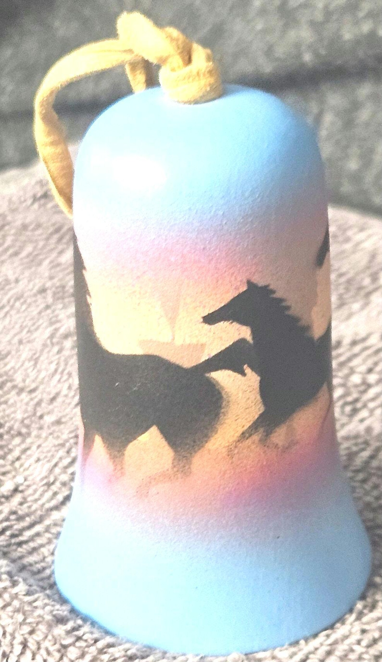 Vintage Hozoni Pottery Wild Horses Bell Signed by Artist Marybelle Dine ...