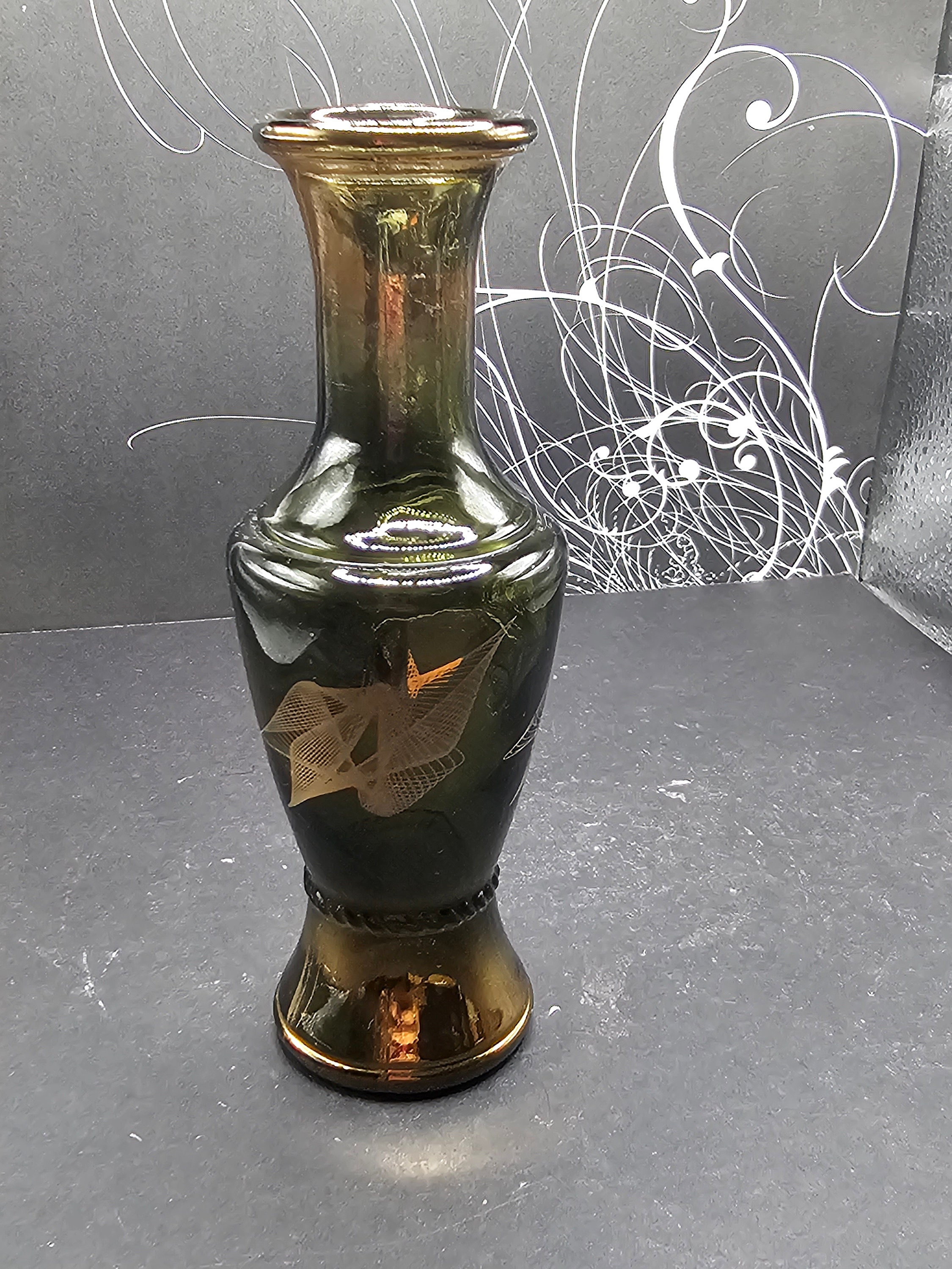 Midcentury Modern Green Smoked Glass Bud Vase Wheatonware MCM - Etsy