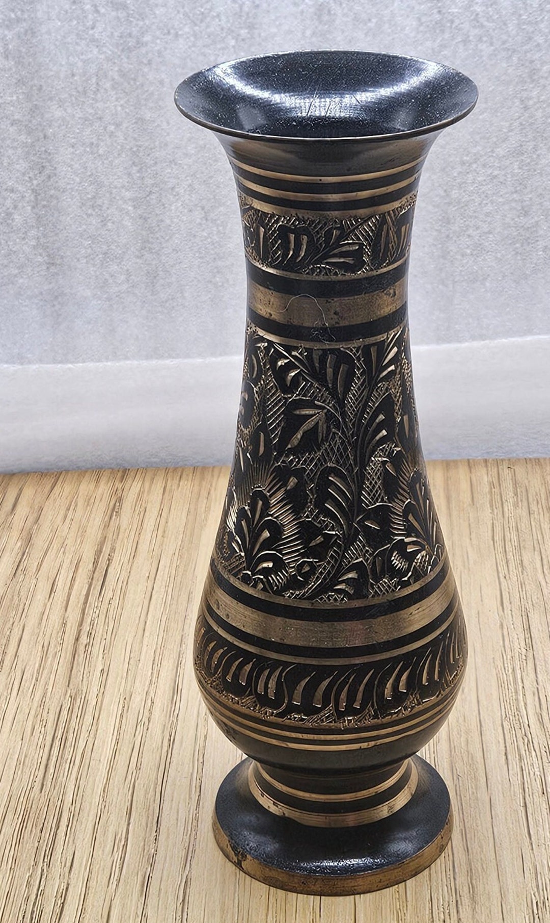 Persian Hand-crafted Decorative Metal Vase With Floral Motif C3/11 - Etsy
