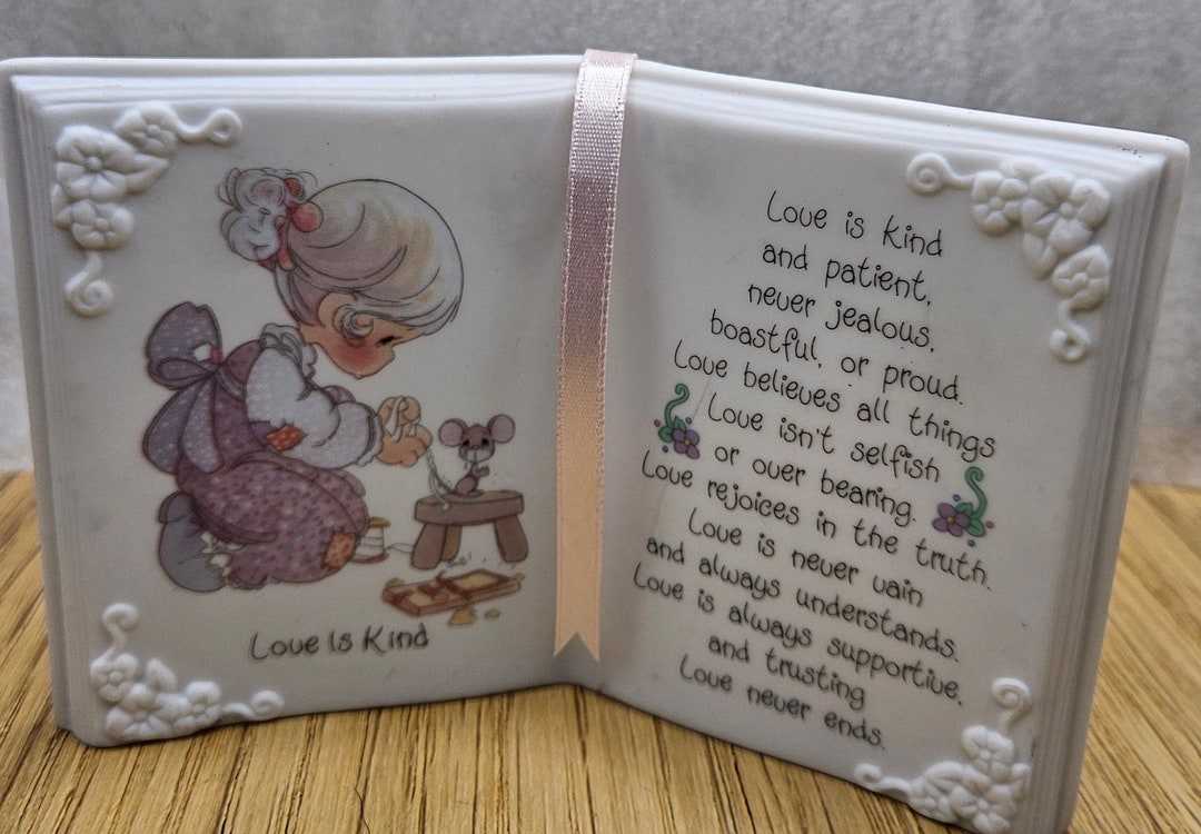 1993 Precious Moments Love is Kind Book Figurine Box 17 - Etsy