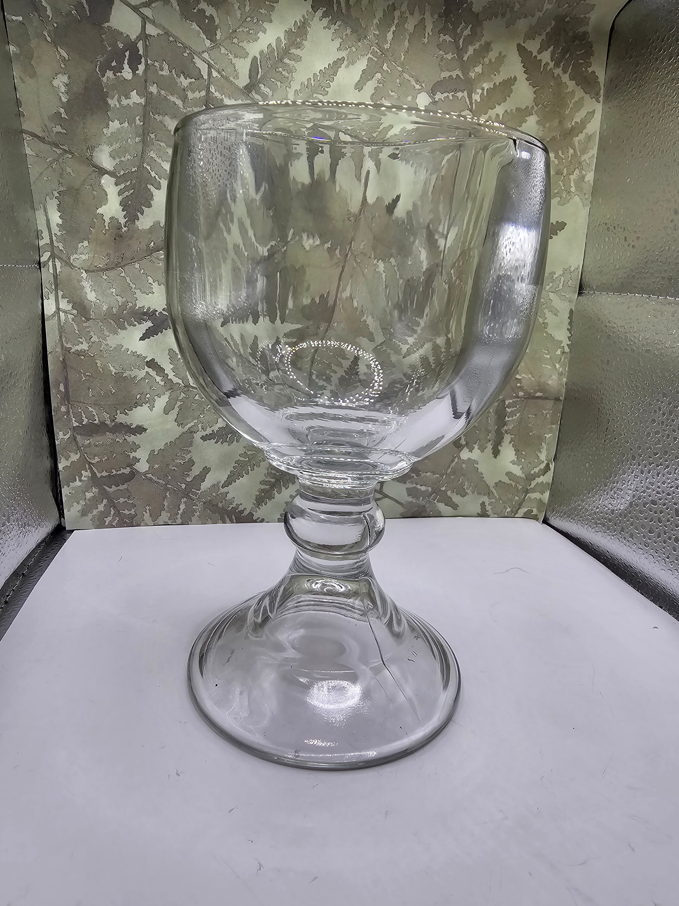 Large Clear Glass Goblet Heavy 7in Tall F10/17 - Etsy