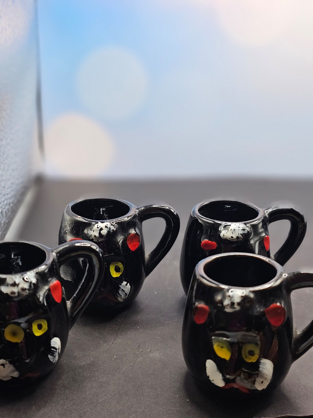 Vintage Antique Redware Mini Dog Face Mugs Set of 4 F8/18 - Etsy