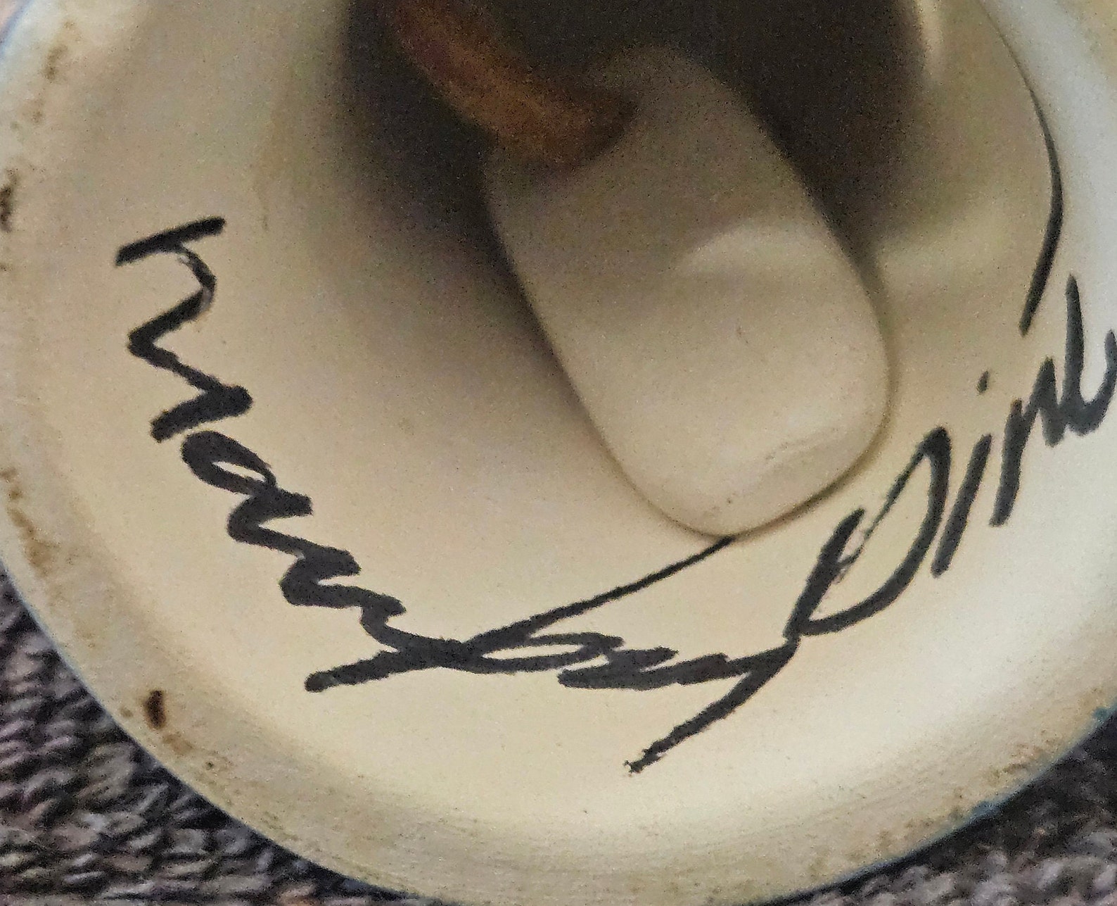 Vintage Hozoni Pottery Wild Horses Bell Signed by Artist Marybelle Dine ...