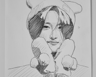 Seonghwa Original Graphite Drawing - Etsy