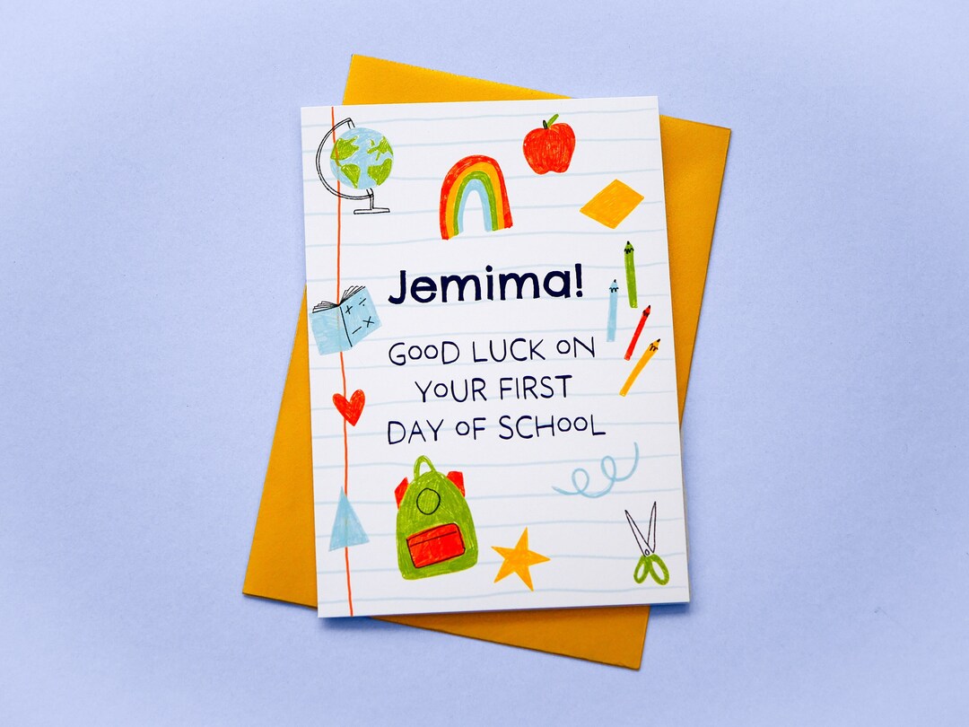 Personalised First Day of School Card | Good Luck Card | Primary School ...
