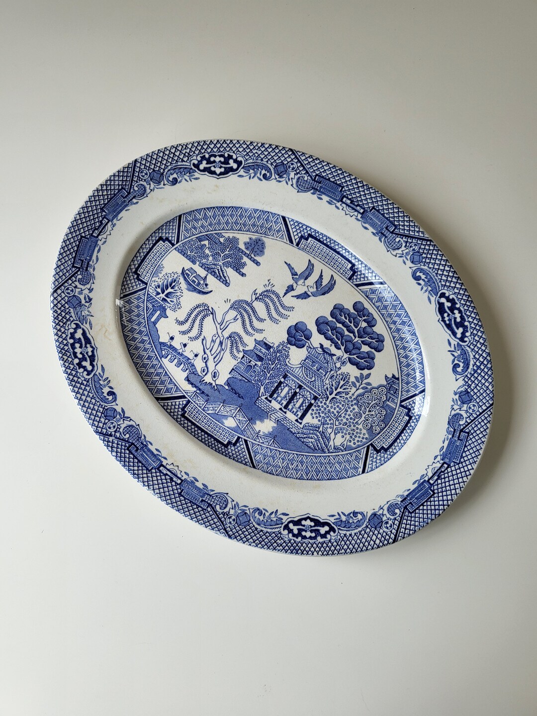 Vintage Barratt's of Staffordshire 'willow' Pattern Blue & White ...