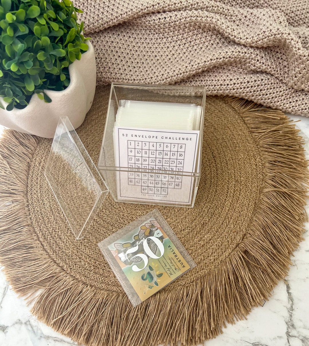 52 Envelope Savings Challenge Box 52 Envelopes Challenge Savings ...